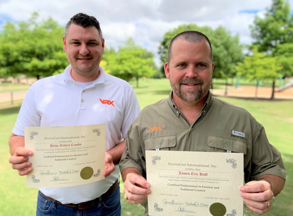 VRX Environmental Staff Members Earn CPESC Certifications