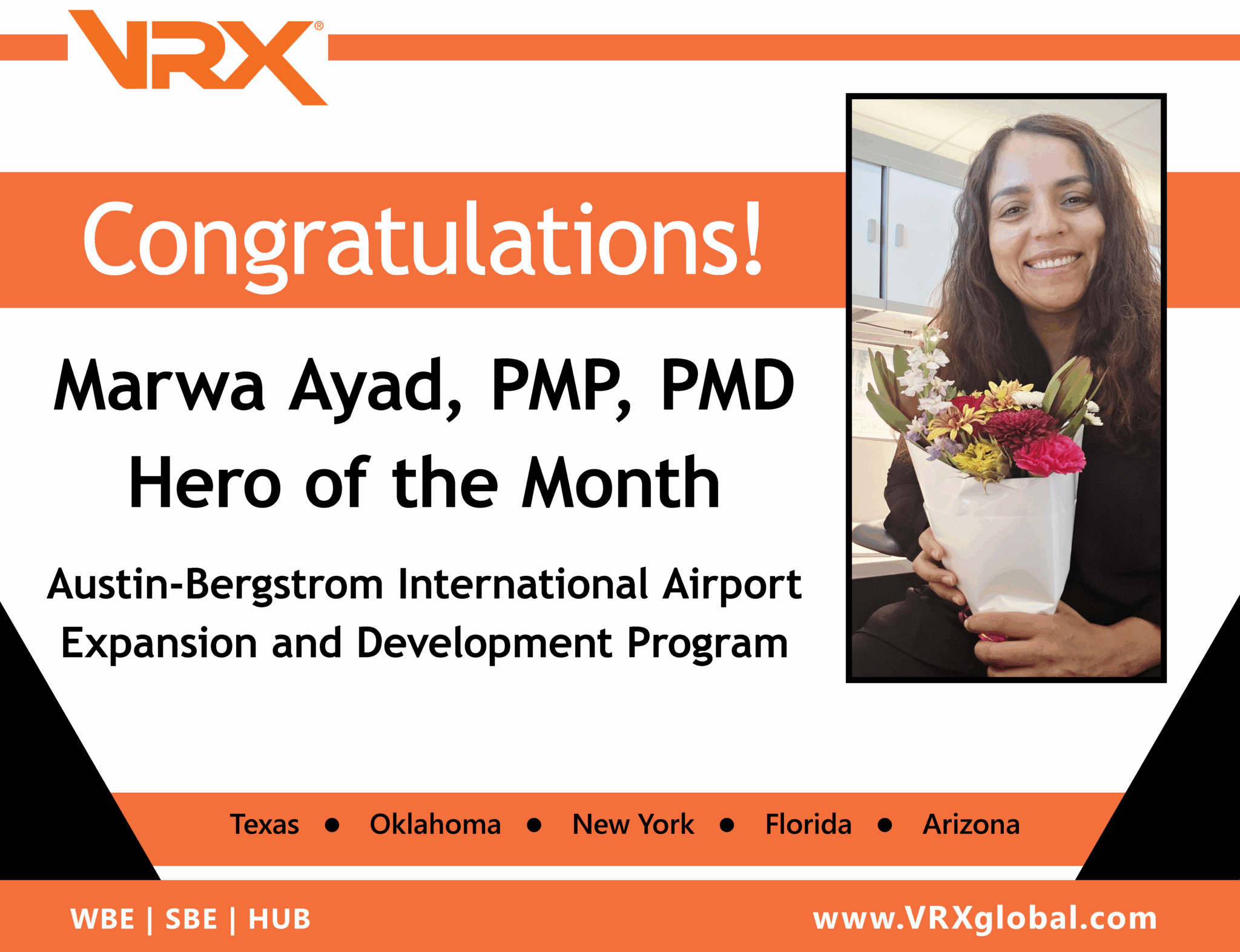 VRX, Inc. Employee, Marwa Ayad Named Hero of the Month